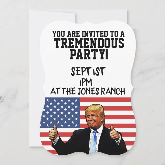 DONALD TRUMP PARTY INVITATIONS CUSTOMIZED | Zazzle