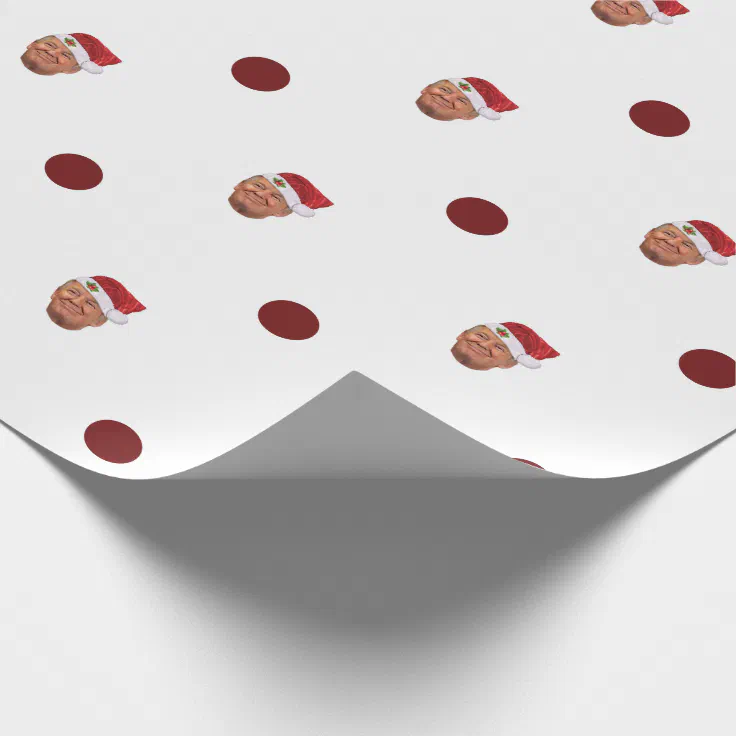 Donald Trump Polka Dot Christmas Wrapping Paper | Zazzle