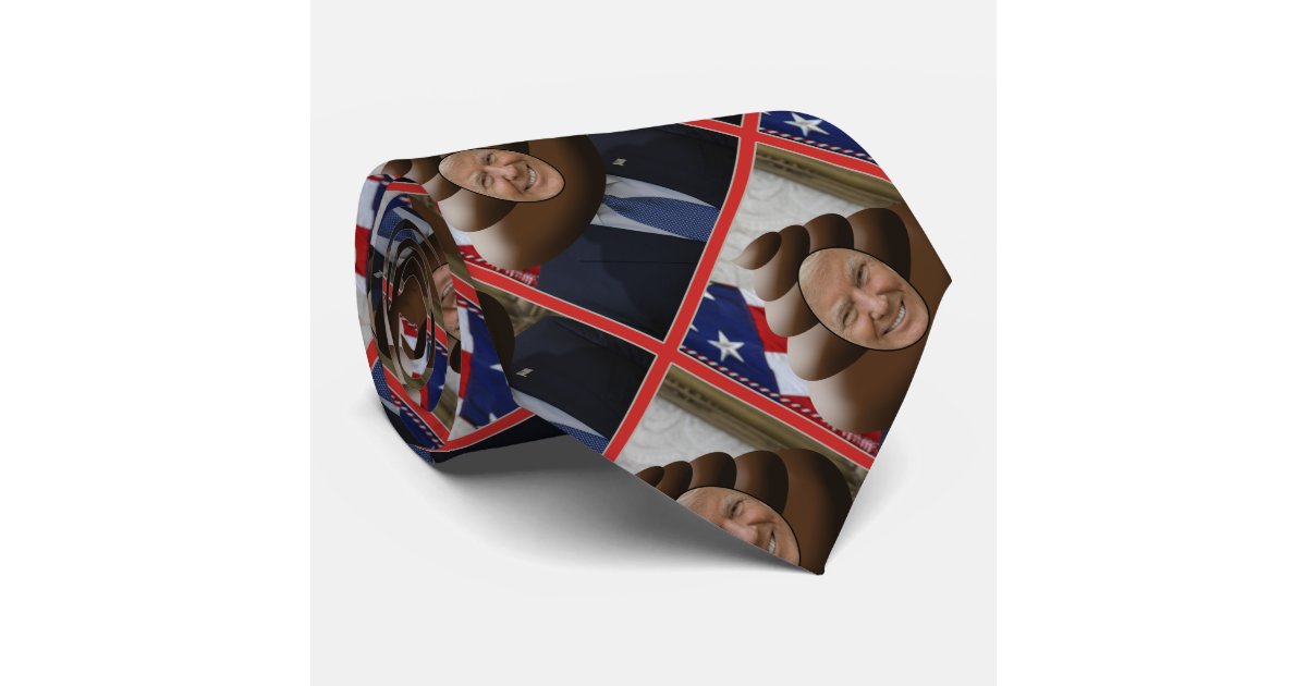 Donald Trump Poop Emoji Pattern Tie | Zazzle