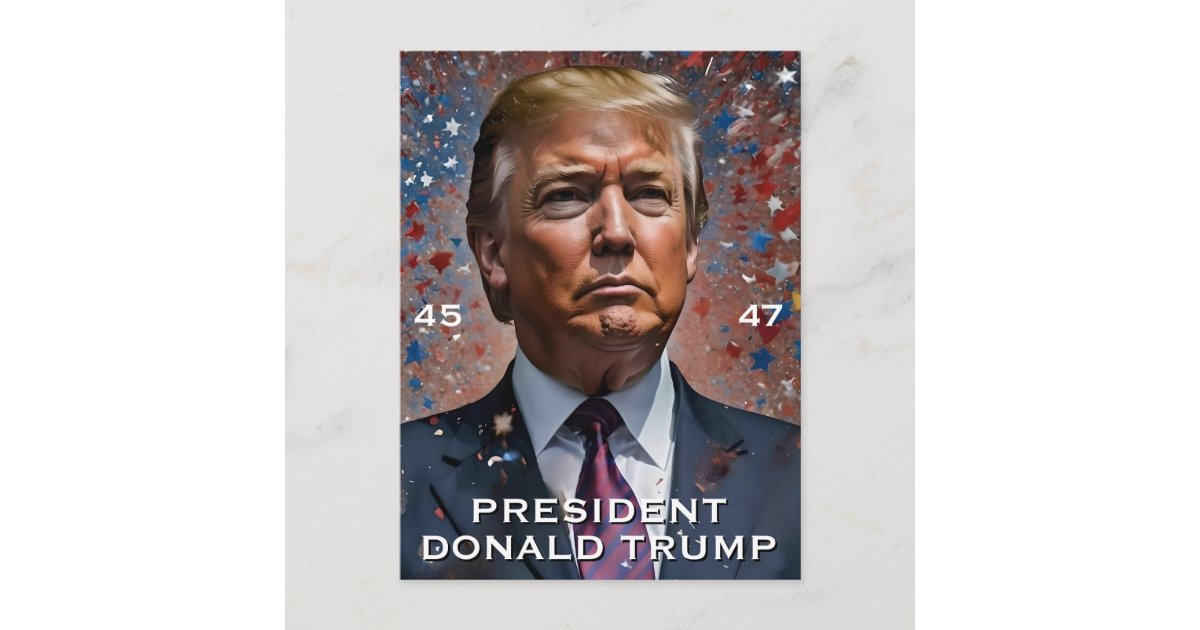 Donald Trump President Modern Portrait Postcard | Zazzle