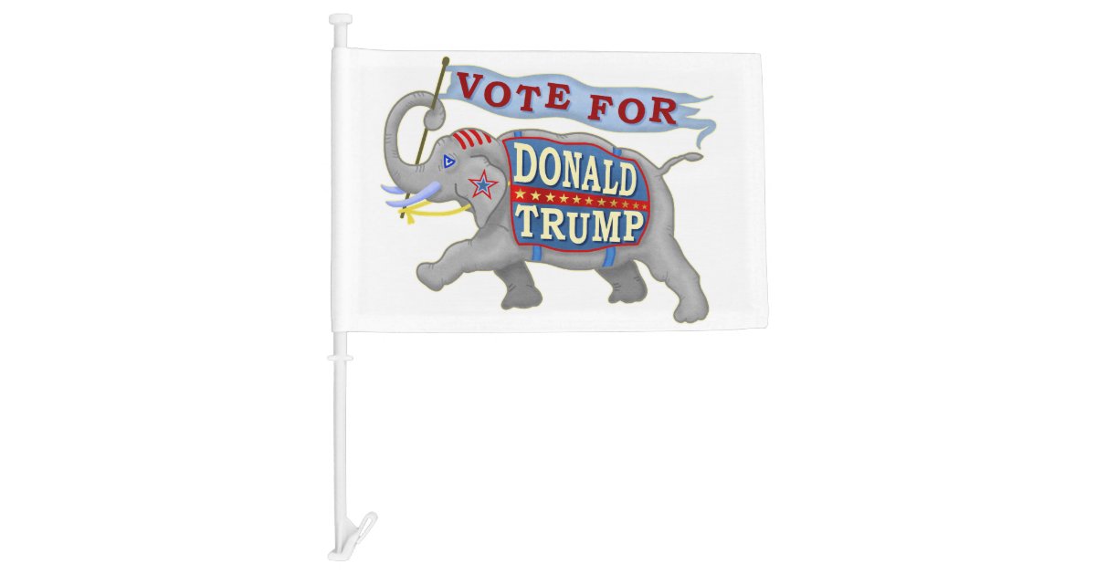 Donald Trump President Republican Elephant 2024 Car Flag | Zazzle