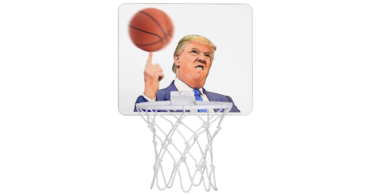 Donald Trump spinning a basketball on his finger Mini Basketball Hoop ...