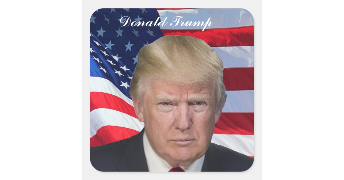 DONALD TRUMP SQUARE STICKER | Zazzle