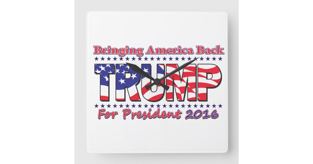 Donald Trump Square Wall Clock | Zazzle