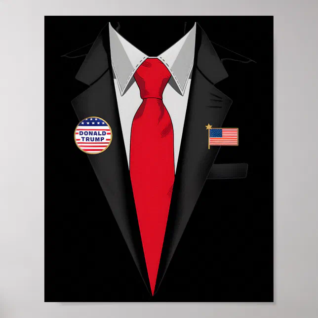 Donald Trump Suit And Tie Halloween Costume Poster | Zazzle