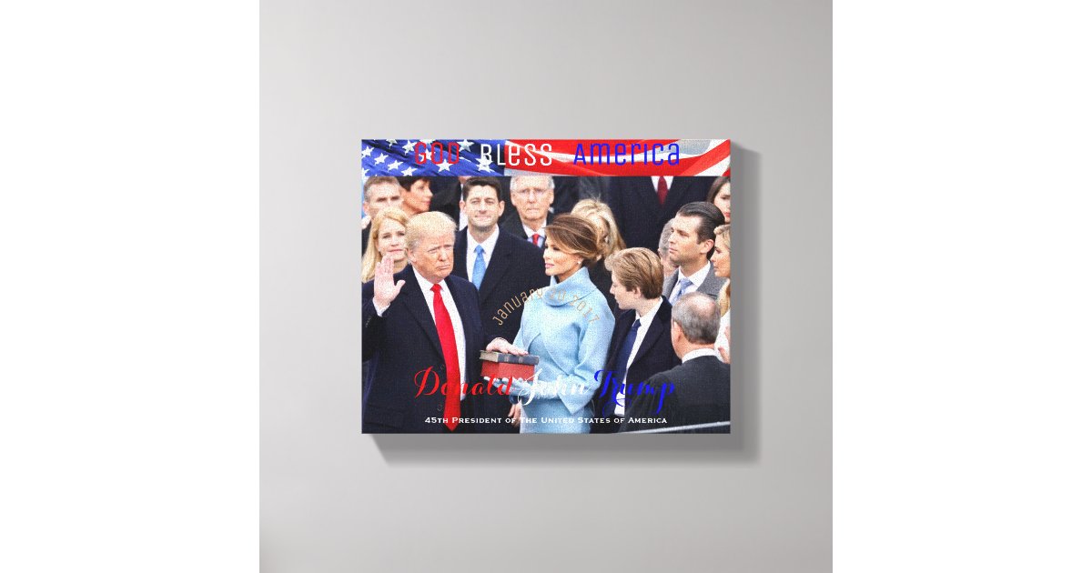 Donald Trump taking his Oath of Office POTUS Canvas Print | Zazzle