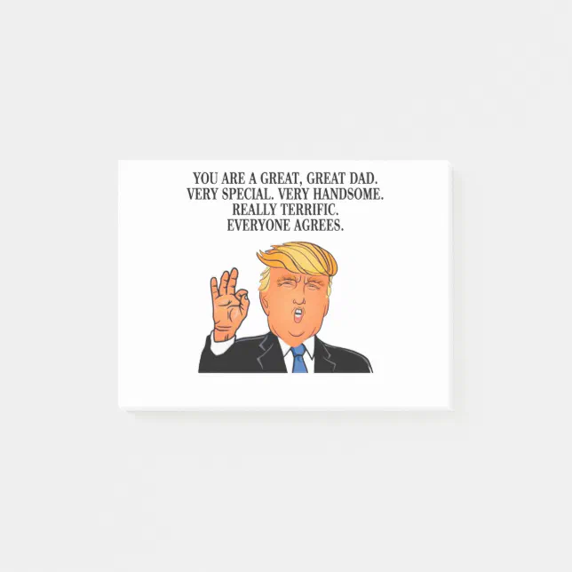 Donald Trump - terrific dad fathers day birthday Post-it Notes | Zazzle