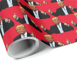 DONALD TRUMP THUMBS UP CHRISTMAS WRAPPING PAPER | Zazzle