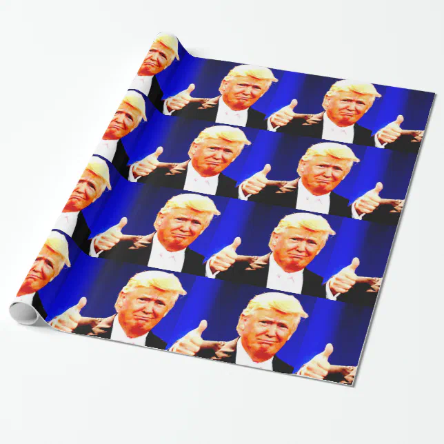 DONALD TRUMP THUMBS UP CHRSTMAS Wrapping Paper | Zazzle