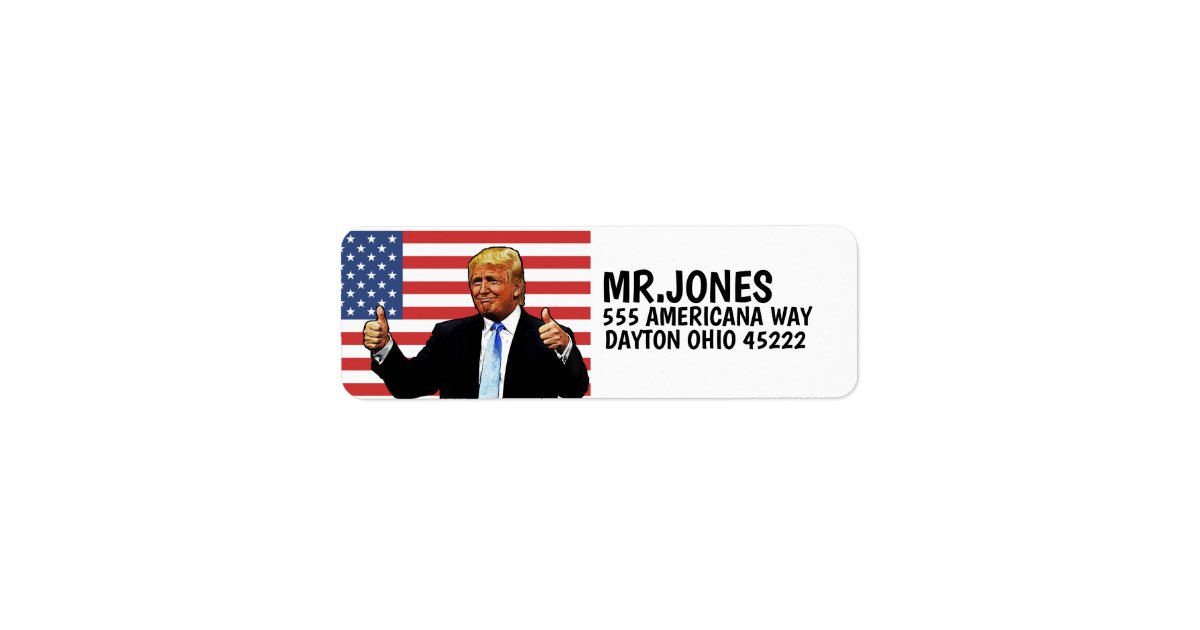 DONALD TRUMP THUMBS UP Return Address Label | Zazzle