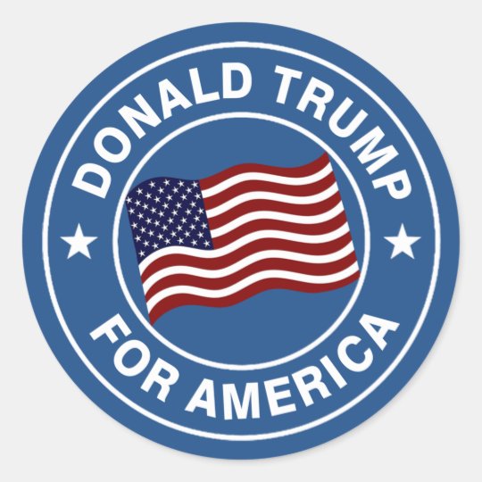 Donald Trump US Flag Classic Round Sticker | Zazzle.com