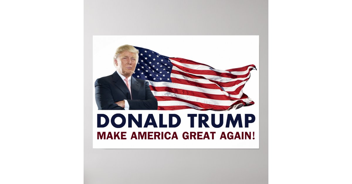 Donald Trump Us Flag Poster Zazzle
