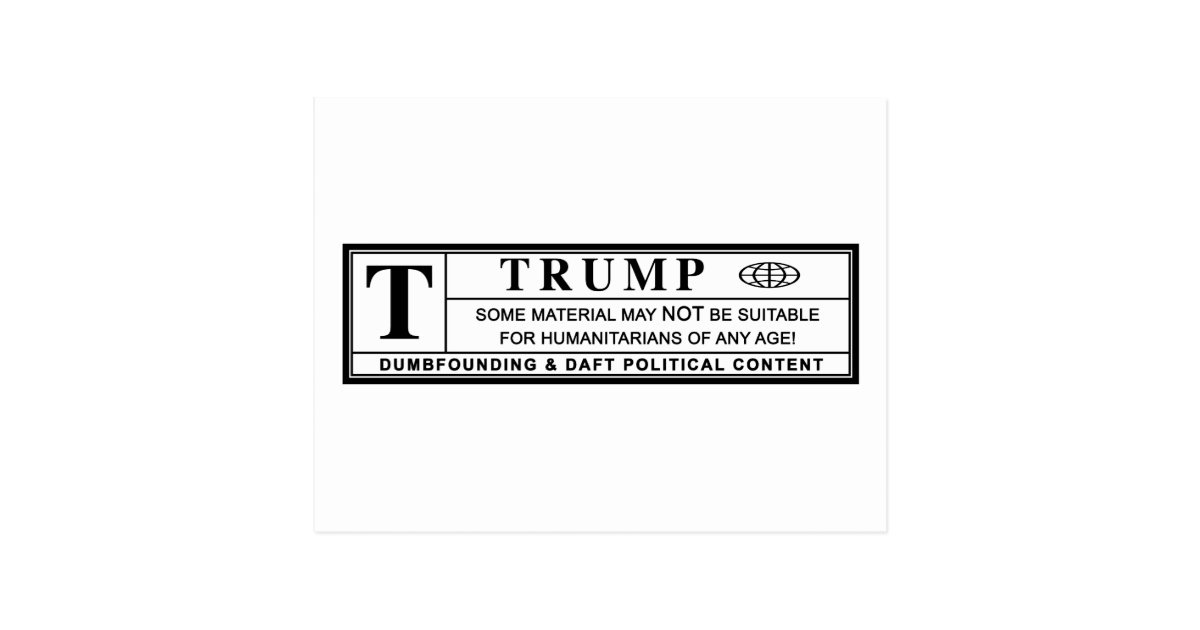 Donald Trump Warning Label Postcard | Zazzle.com