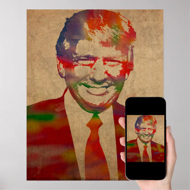 Donald Trump Watercolor Portrait Poster | Zazzle