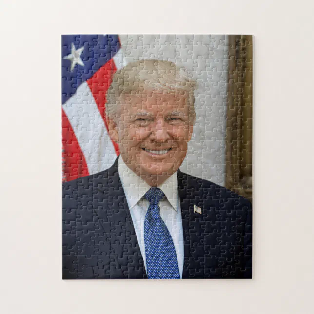 Donald Trump White House President Portrait Jigsaw Puzzle | Zazzle