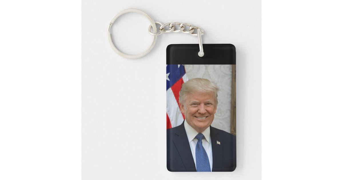 Donald Trump White House President Portrait Keycha Keychain | Zazzle