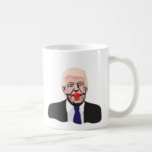 Donald Trump with a gag ball - two image mug - diy | Zazzle