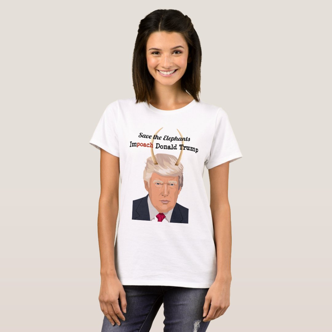 Donald Trump with Elephant Trump Devil Horns T-Shirt | Zazzle