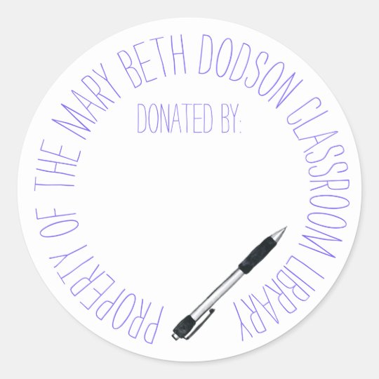 Donated By Classic Round Sticker | Zazzle.com