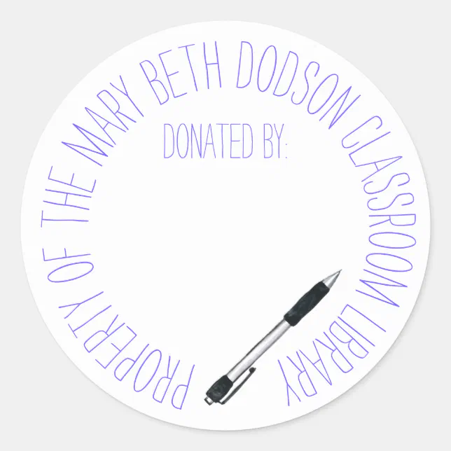 Donated By Classic Round Sticker | Zazzle