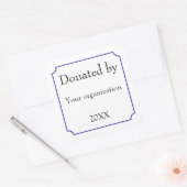 Donated By Template Square Sticker | Zazzle
