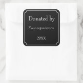 Donated By Template Square Sticker | Zazzle