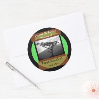 Donated in Memory of Classic Round Sticker | Zazzle