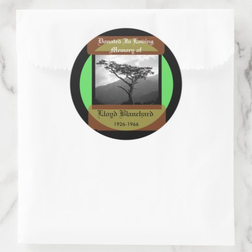 Donated in Memory of Classic Round Sticker | Zazzle