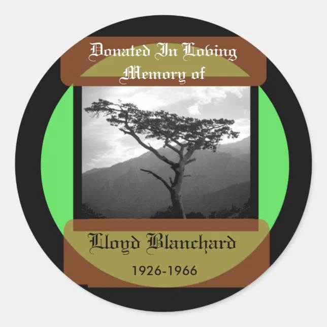 Donated in Memory of Classic Round Sticker | Zazzle
