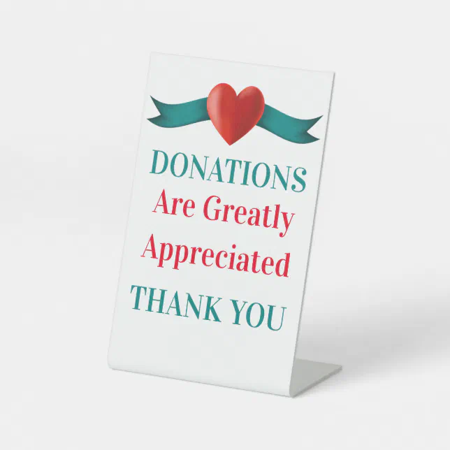 Donations Needed Pedestal Sign | Zazzle