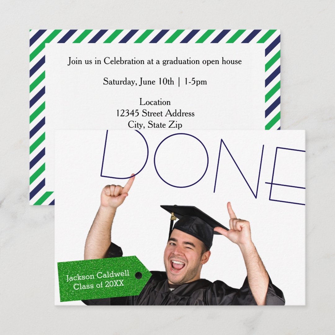 Done Photo - 3x5 Graduation Party Invitation | Zazzle