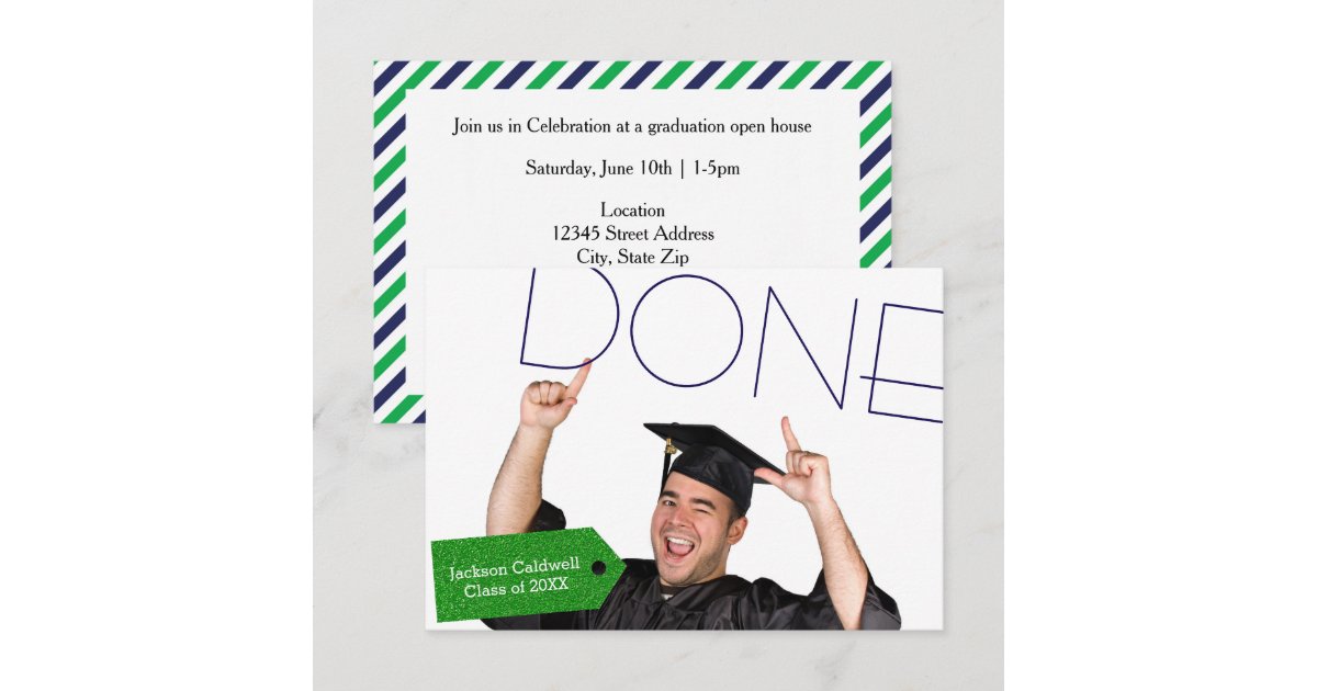 Done Photo - 3x5 Graduation Party Invitation | Zazzle