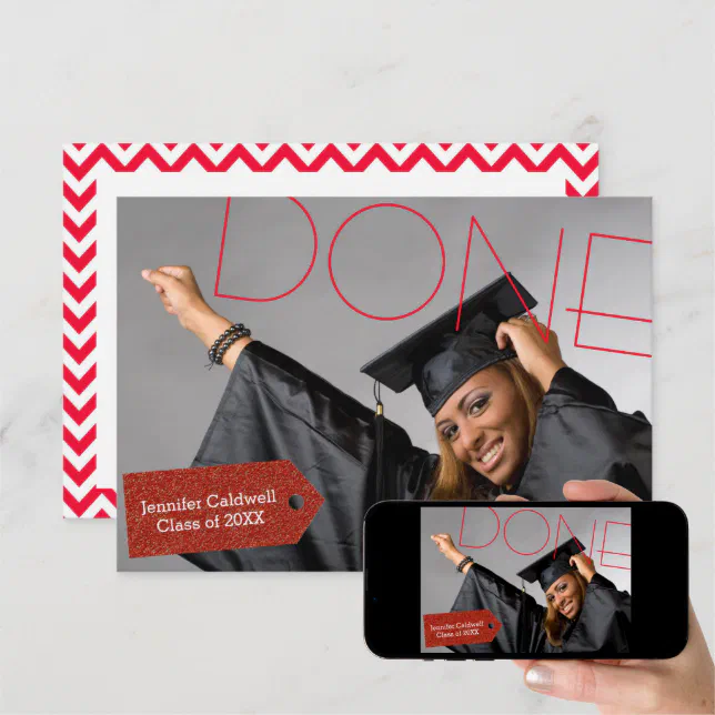 Done Photo - 3x5 Graduation Party Invitation | Zazzle