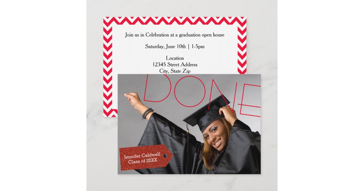 Done Photo - 3x5 Graduation Party Invitation | Zazzle