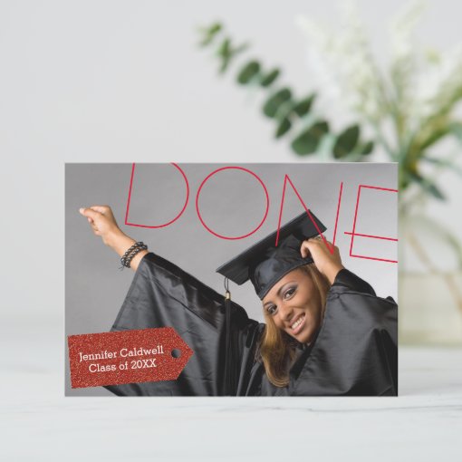 Done Photo - 3x5 Graduation Party Invitation | Zazzle