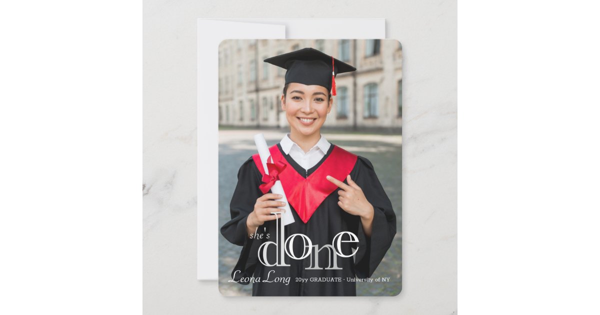 Done Photo Graduation Announcement | Zazzle