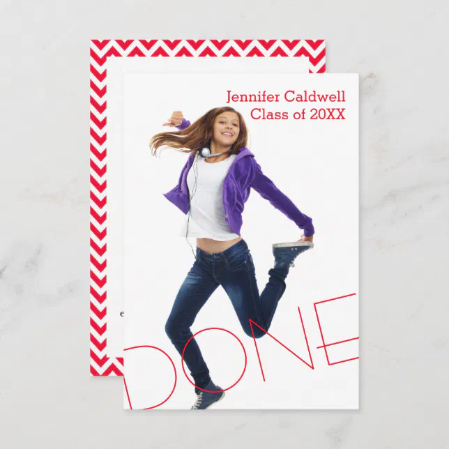 Done Photo Vertical - 3x5 Graduation Party Invite | Zazzle