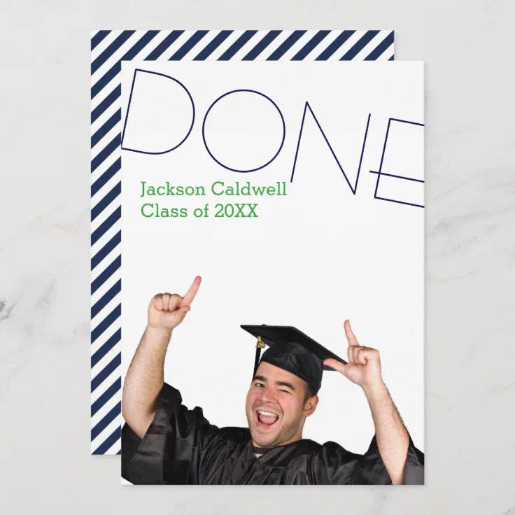 Done Photo Vertical - Graduation Announcement | Zazzle