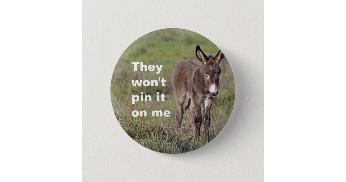 Donkey badge pinback button | Zazzle