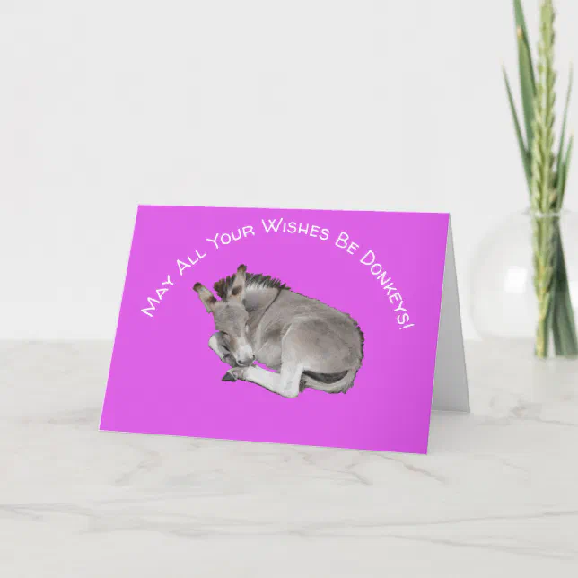 Donkey Birthday Wish Card | Zazzle