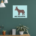 Donkey Cartoon Hee Hawww! Poster | Zazzle