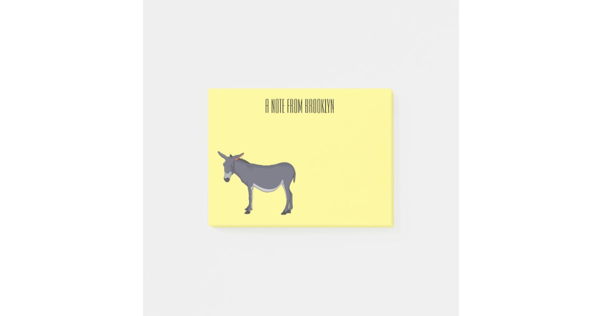 Donkey cartoon illustration post-it notes | Zazzle