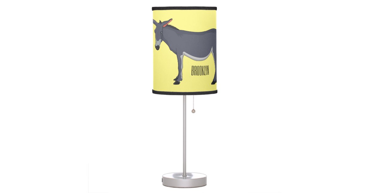Donkey cartoon illustration table lamp | Zazzle