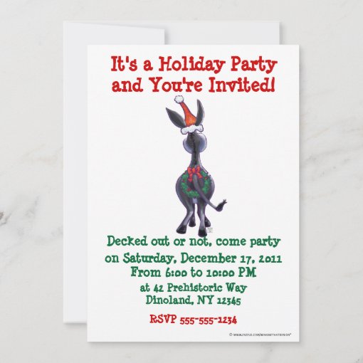 Donkey Christmas Invitation | Zazzle