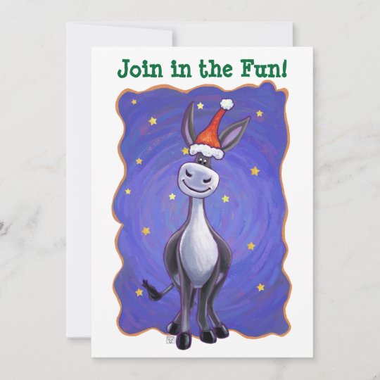 Donkey Christmas Invitation | Zazzle.com