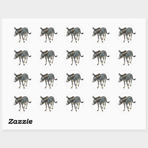 donkey classic round sticker | Zazzle