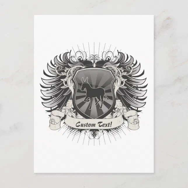 Donkey Crest Postcard | Zazzle