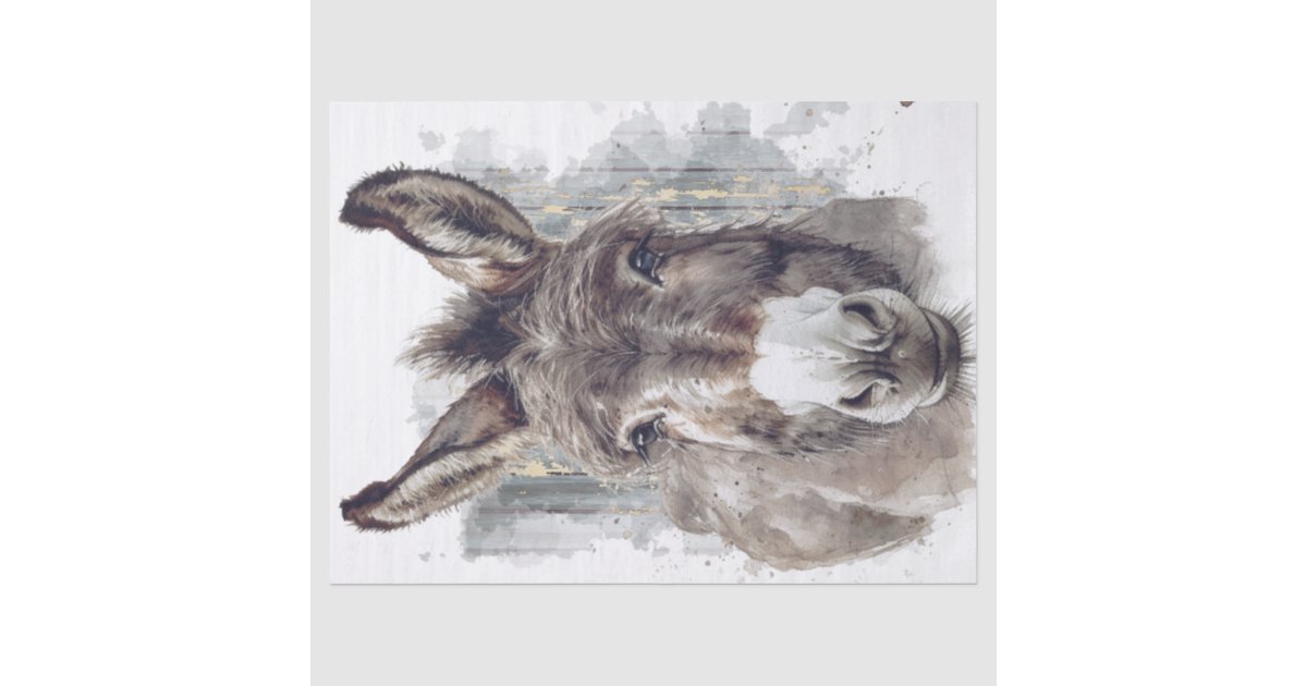 Donkey Decoupage Tissue Paper | Zazzle