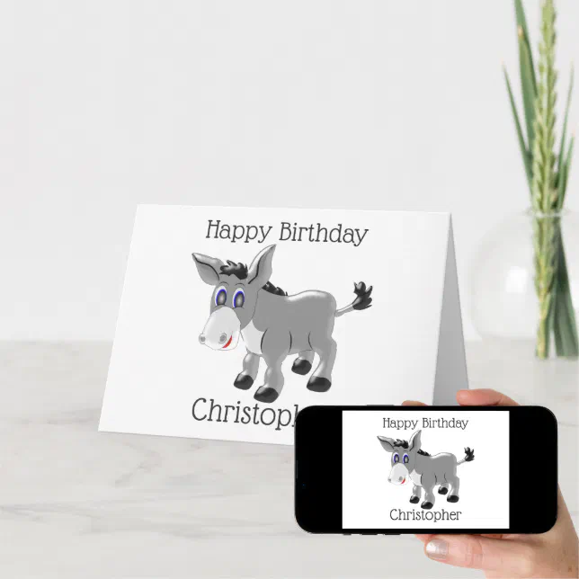 Donkey Design Birthday Card | Zazzle