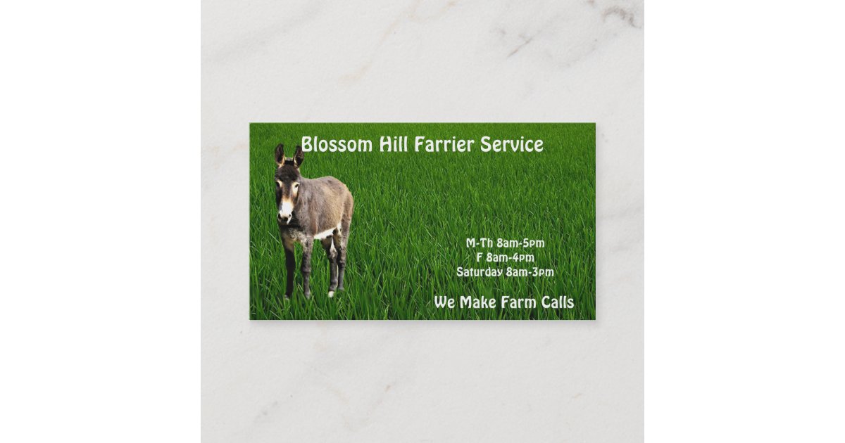 Donkey Farrier Business Card | Zazzle